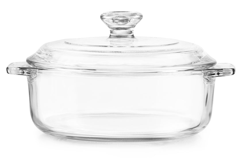 Refractaria Redonda en Vidrio con Tapa 948 ml - Ideal para Hornear, Co ...